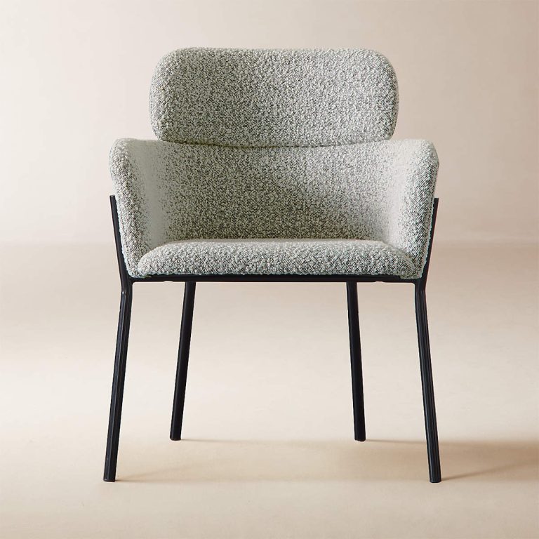AZALEA BLACK AND WHITE BOUCLE DINING CHAIR - Alisarch